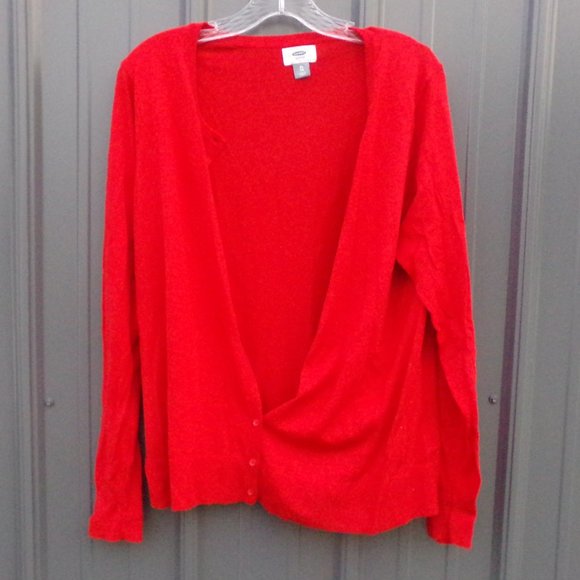 Old Navy | Sweaters | Old Navy Red Long Sleeve Crew Cardigan Size Xl ...
